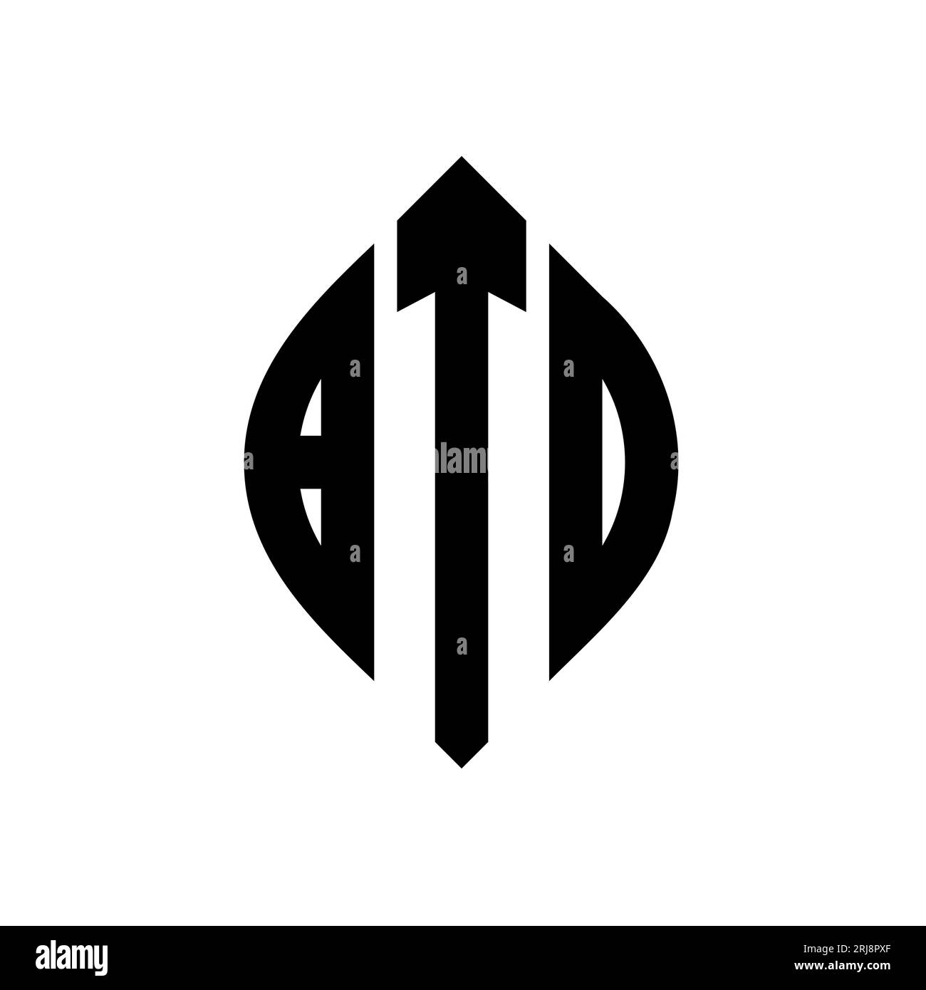BTO circle letter logo design with circle and ellipse shape. BTO ellipse letters with ...