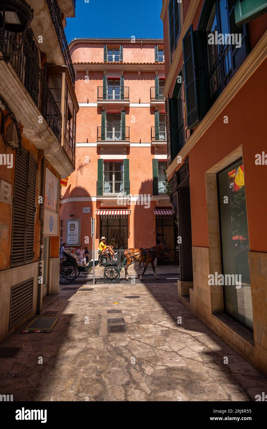 Palma de Mallorca, Spain - July 28, 2023: Beautiful street scenes and ...
