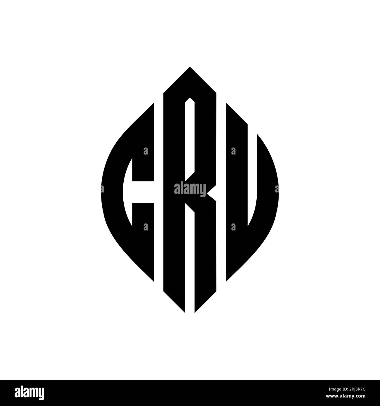 CRU circle letter logo design with circle and ellipse shape. CRU ...