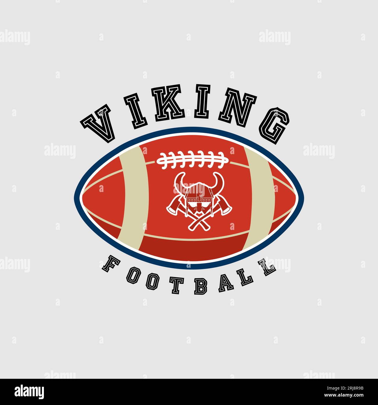Viking Rugby Logo, American Football Ball With Viking Ax Vector Icon ...