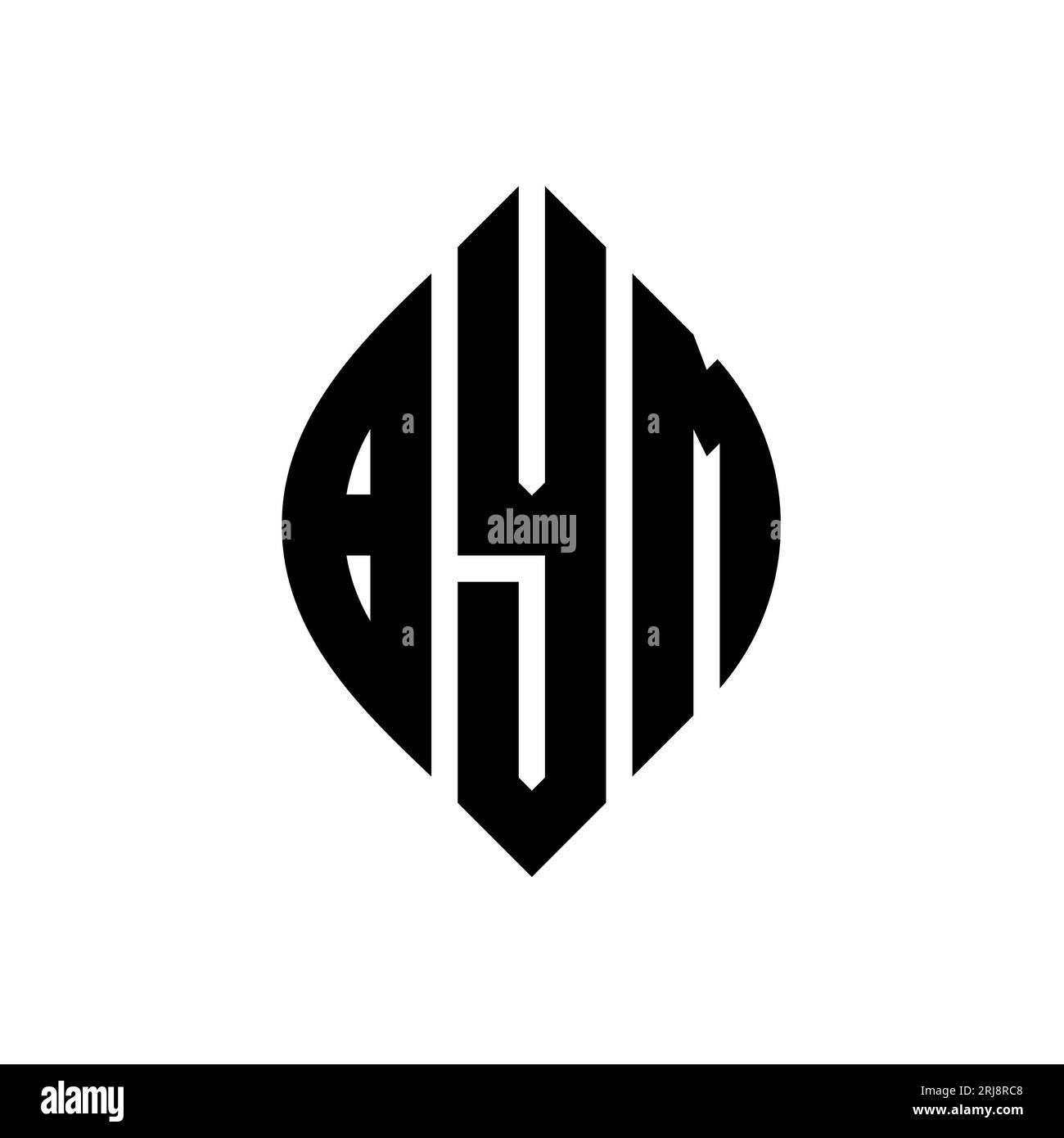 BYM circle letter logo design with circle and ellipse shape. BYM ...