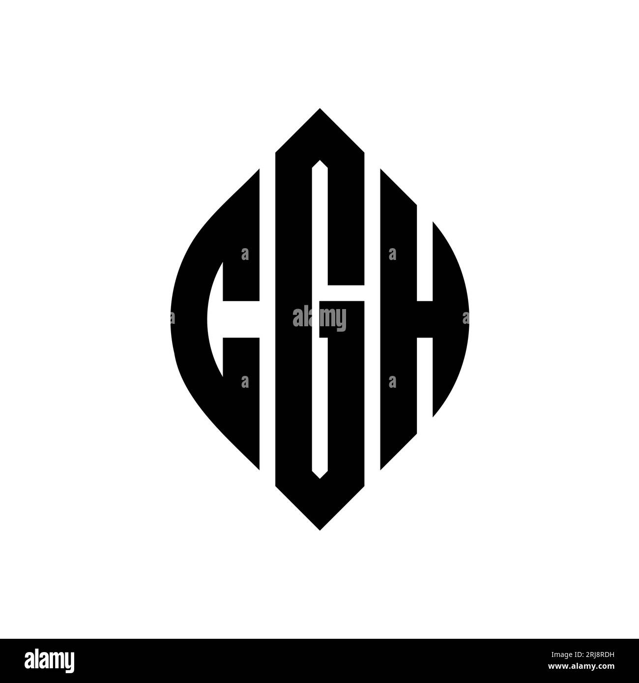 CGH circle letter logo design with circle and ellipse shape. CGH ...