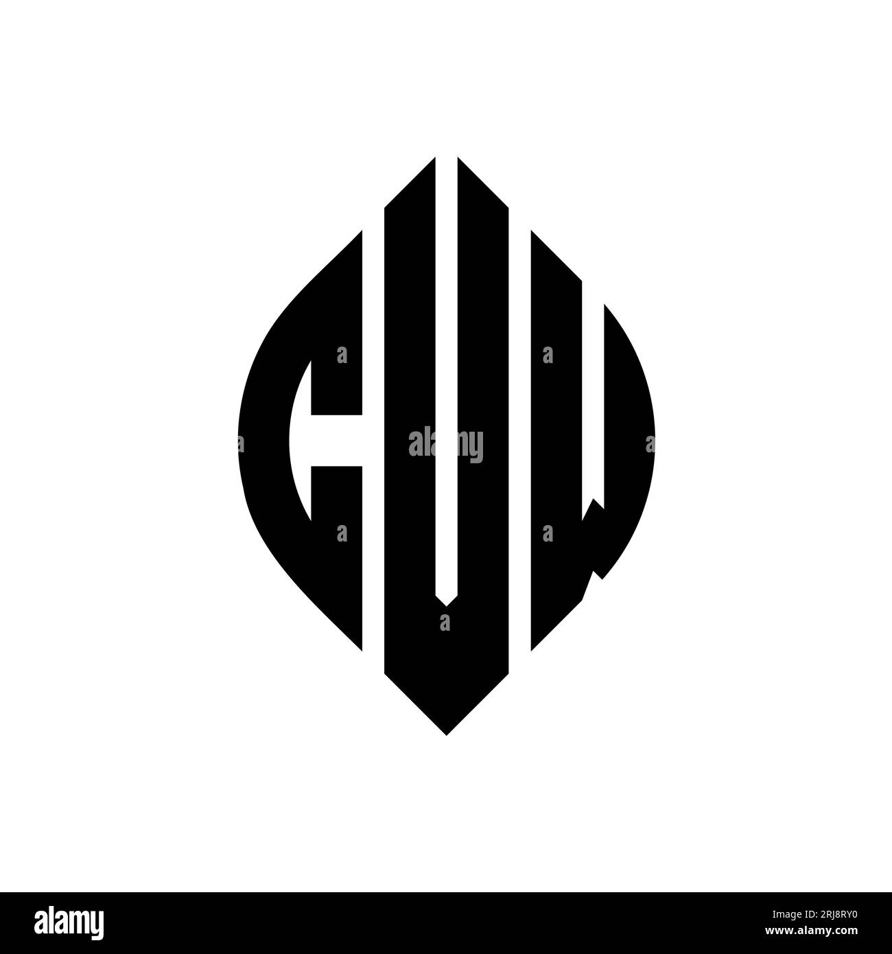 CVW circle letter logo design with circle and ellipse shape. CVW ...