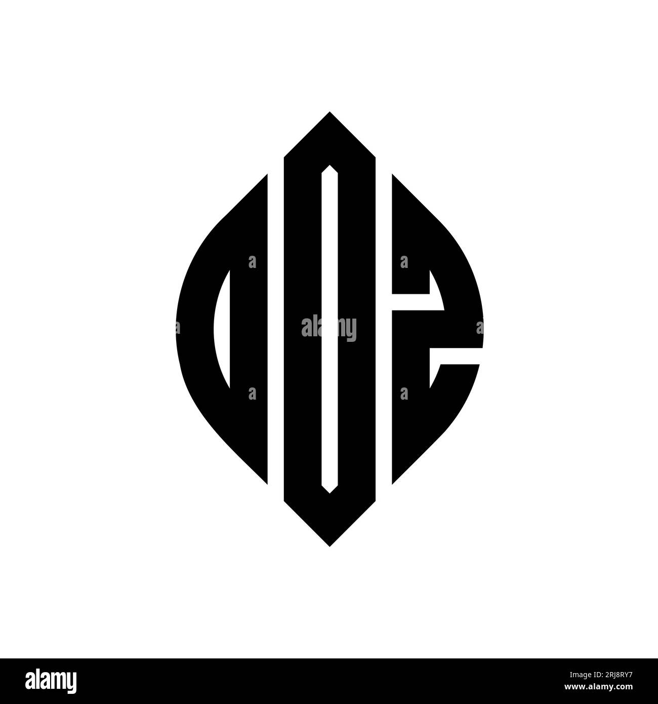 DOZ circle letter logo design with circle and ellipse shape. DOZ ...