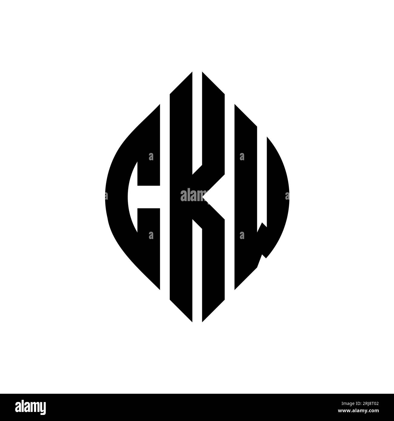 CKW circle letter logo design with circle and ellipse shape. CKW ...