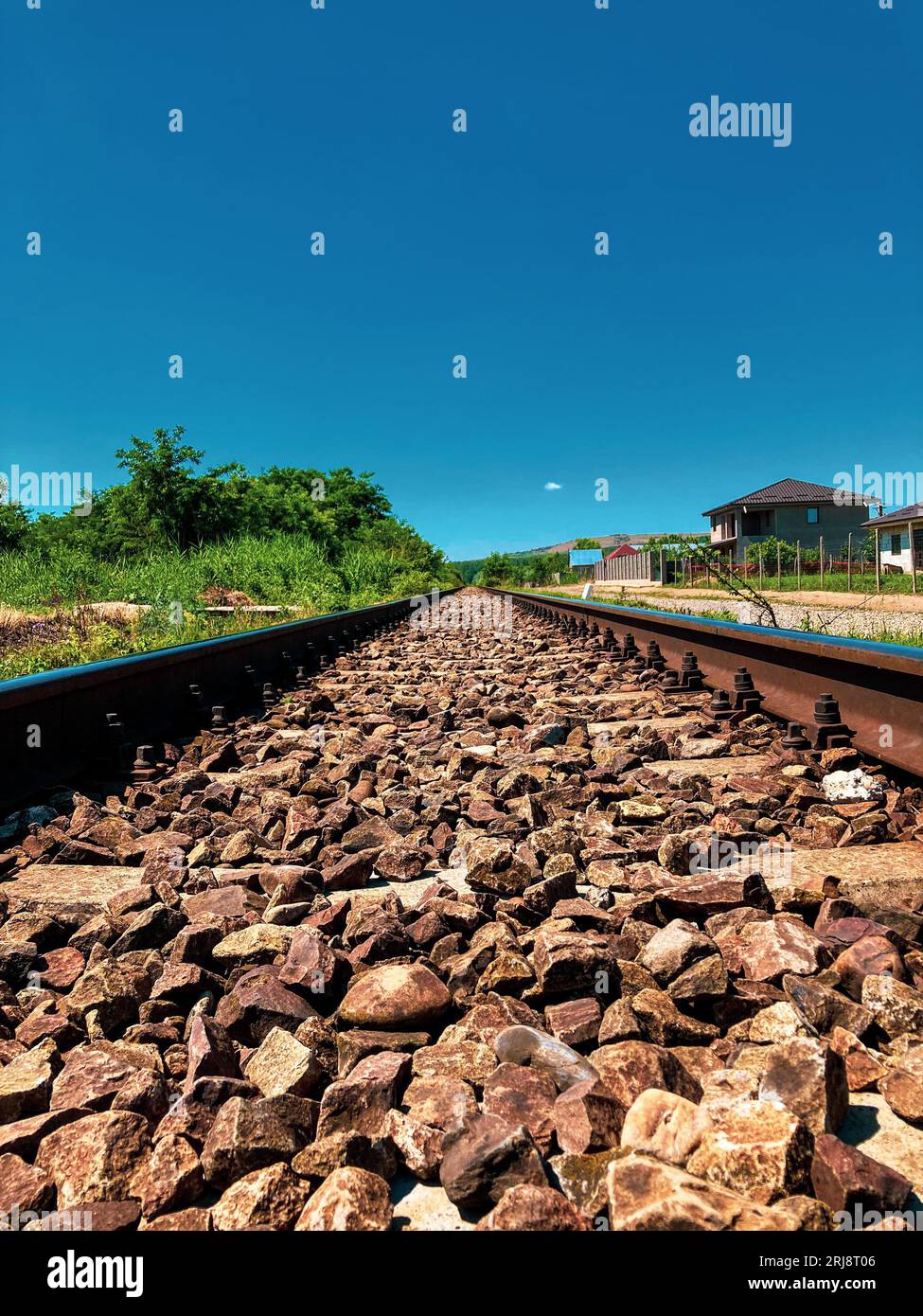 Railroad track cutting through hi-res stock photography and images - Alamy