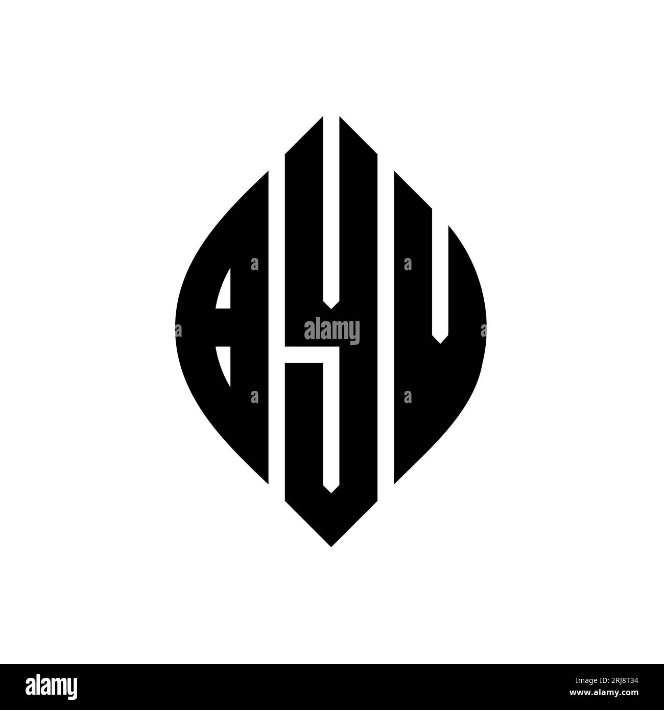 BYV circle letter logo design with circle and ellipse shape. BYV ...