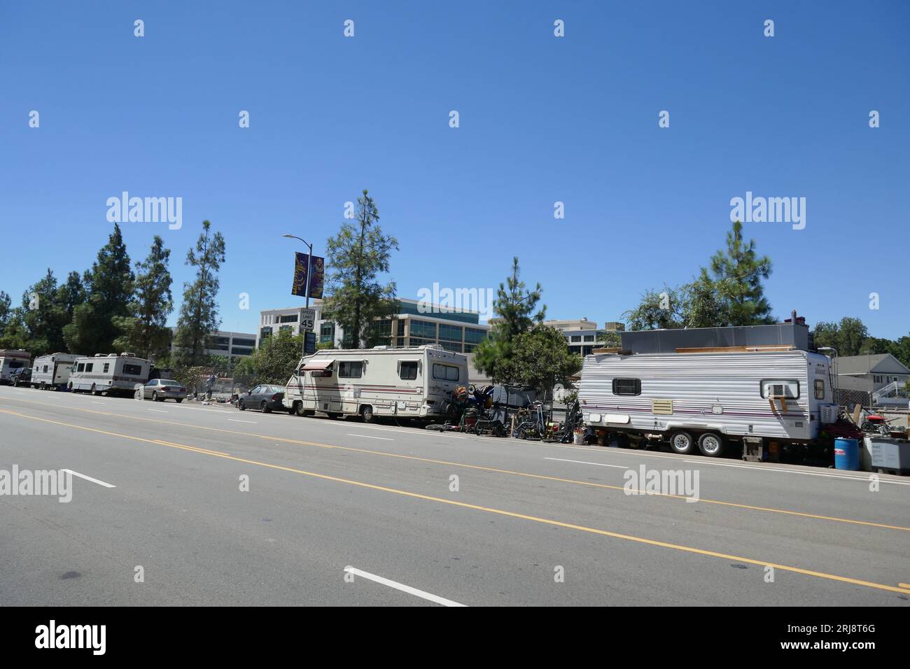 Los Angeles, California, USA 18th August 2023 Homeless RV Encampments ...