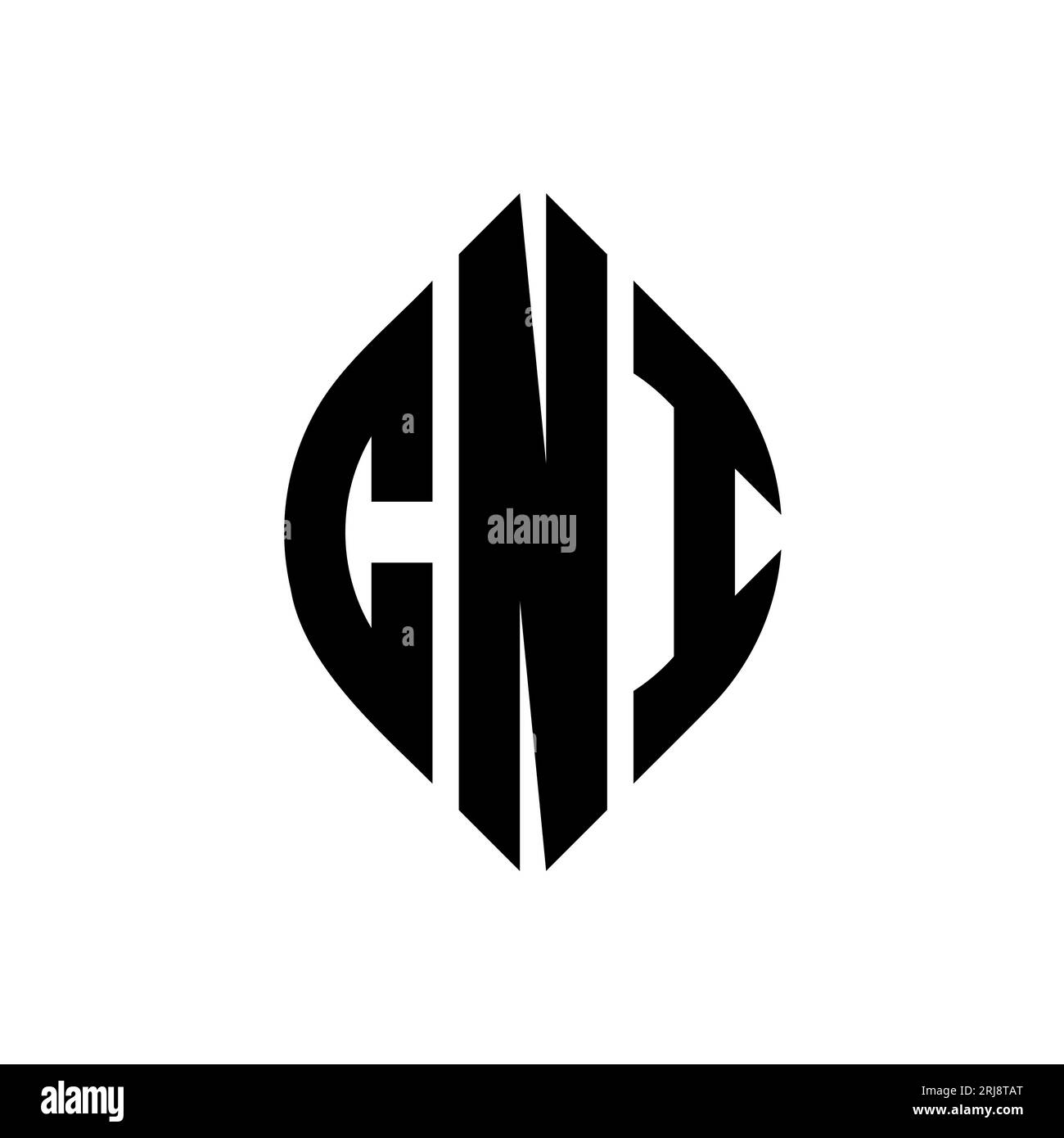 CNI circle letter logo design with circle and ellipse shape. CNI ...