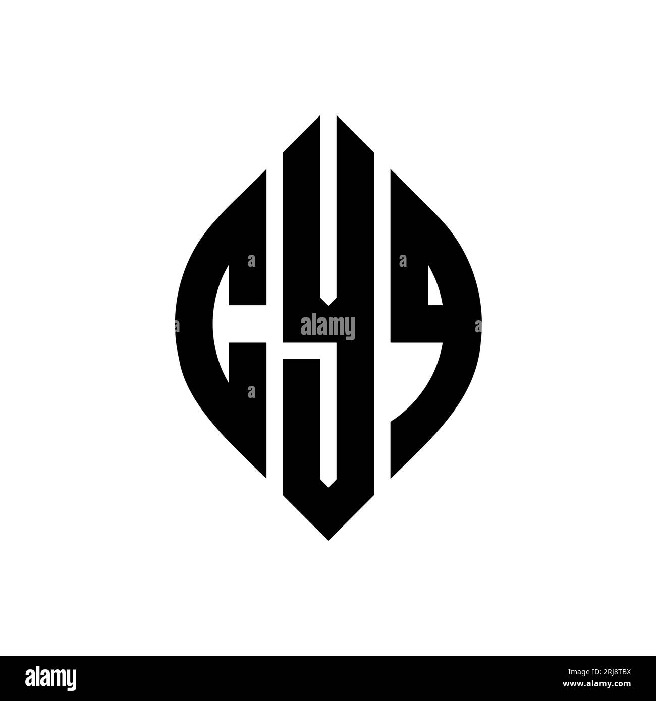 CYQ circle letter logo design with circle and ellipse shape. CYQ ...