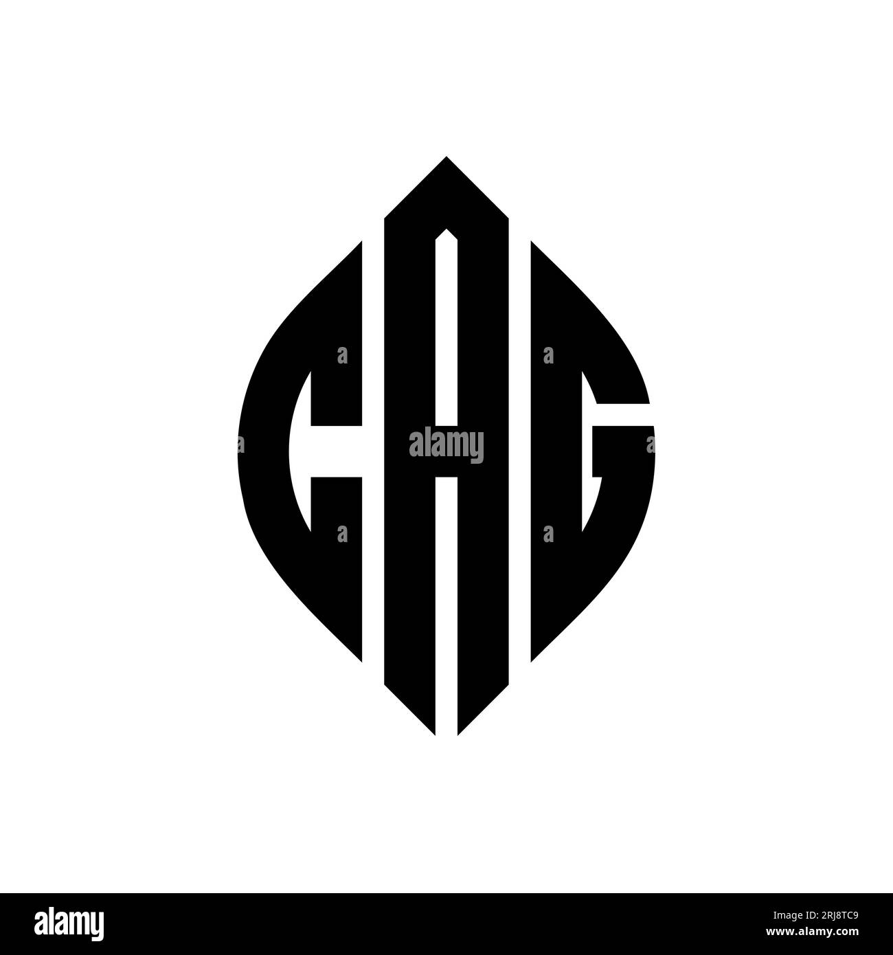 CAG circle letter logo design with circle and ellipse shape. CAG ...