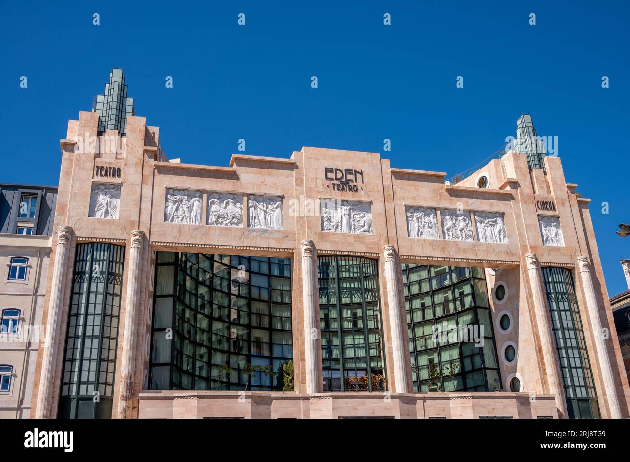 Lisbon, Portugal - July 30, 2023: Beautiful Eden Theatre and architecture in Lisbon's old city ...