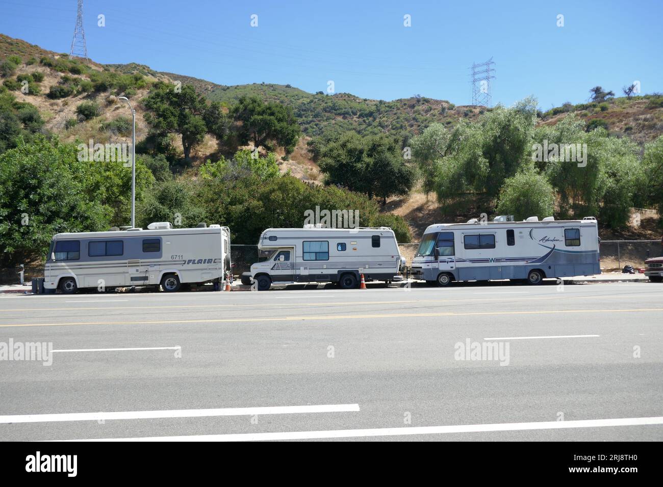 Los Angeles, California, USA 18th August 2023 Homeless RV Encampments ...