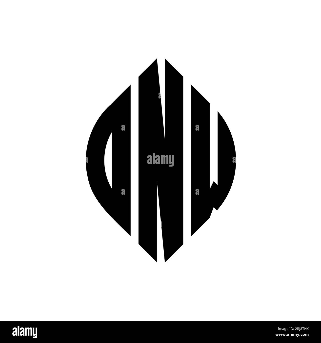 DNW circle letter logo design with circle and ellipse shape. DNW ...