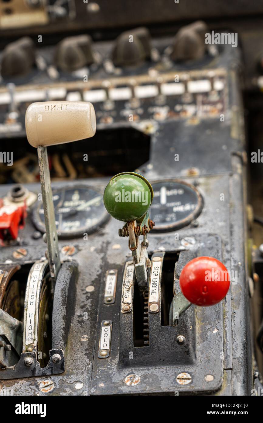Abandoned old air plane with damaged and rusty instrument cluster Stock ...