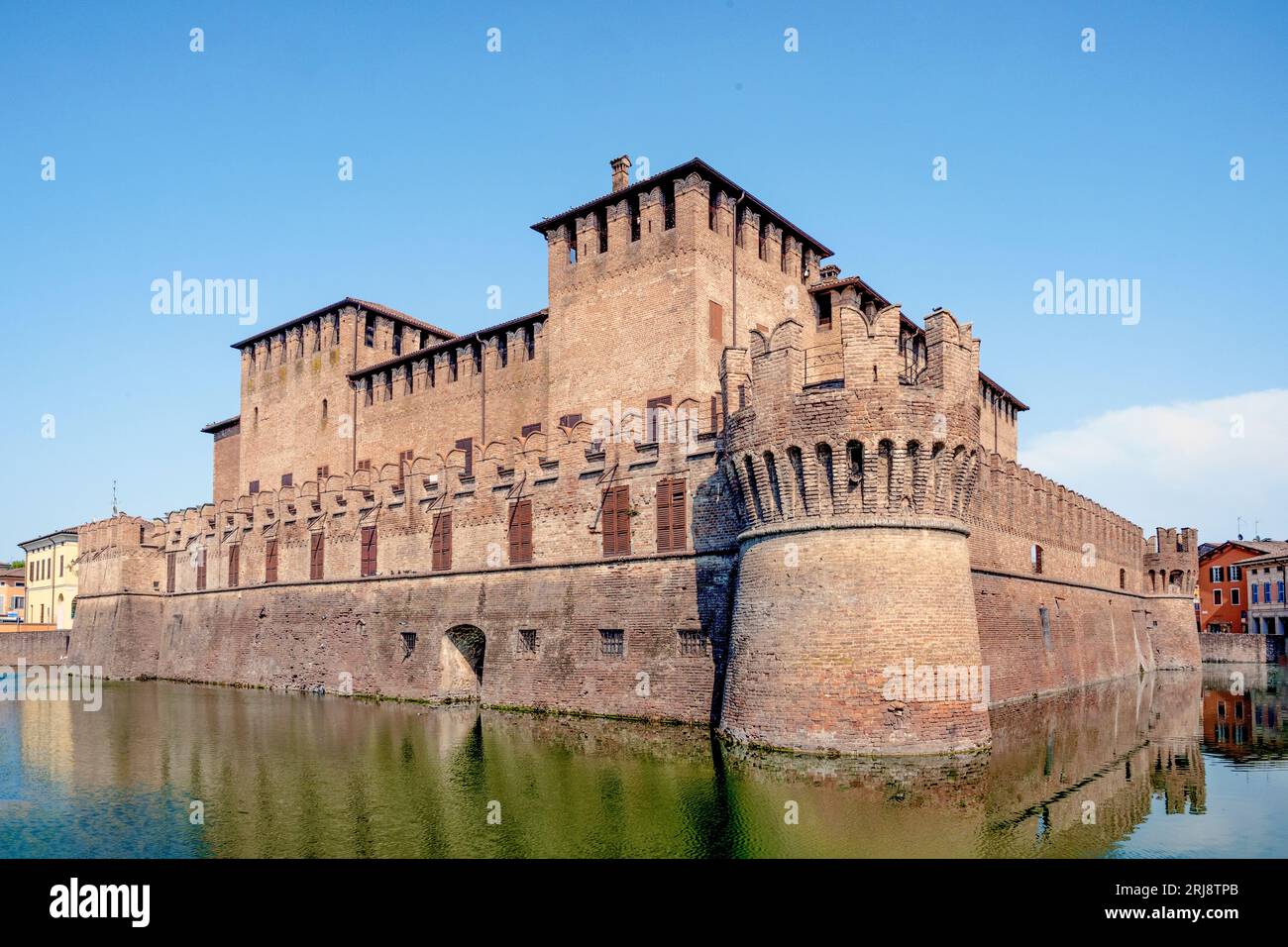 The Medieval castle "Rocca Sanvitale", in the town center of ...