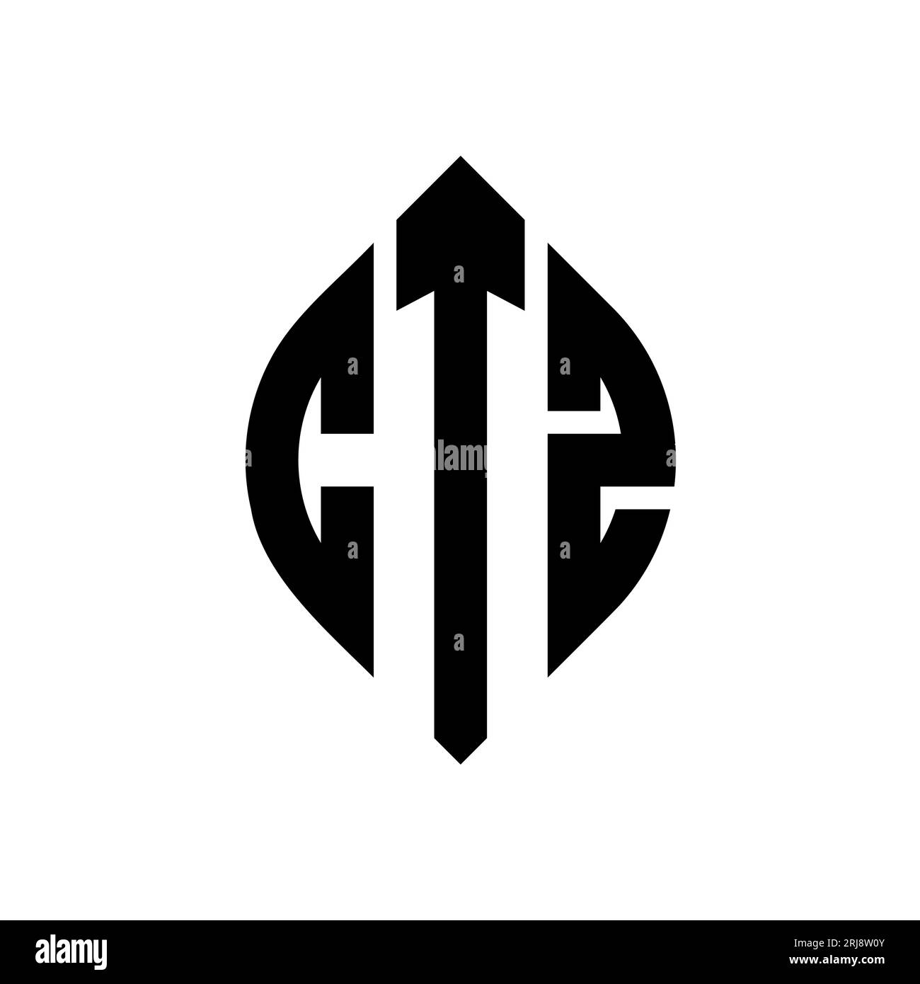 CTZ circle letter logo design with circle and ellipse shape. CTZ ...