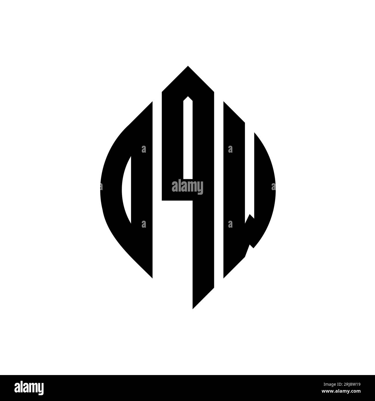 DQW circle letter logo design with circle and ellipse shape. DQW ellipse letters with ...