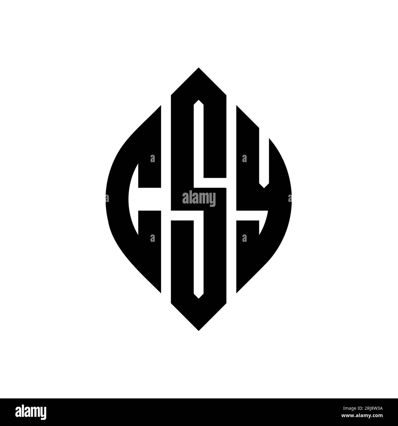 CSY circle letter logo design with circle and ellipse shape. CSY ...