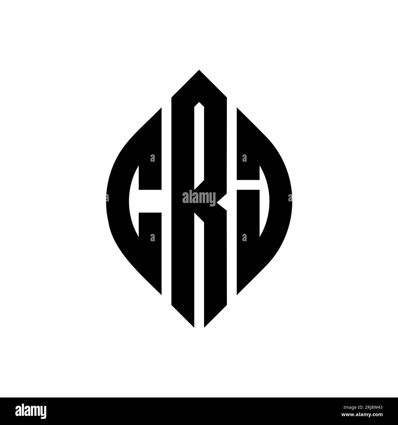 CRJ circle letter logo design with circle and ellipse shape. CRJ ...