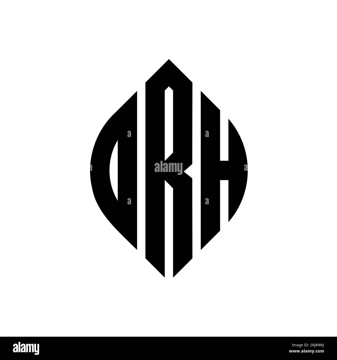 DRH circle letter logo design with circle and ellipse shape. DRH ...