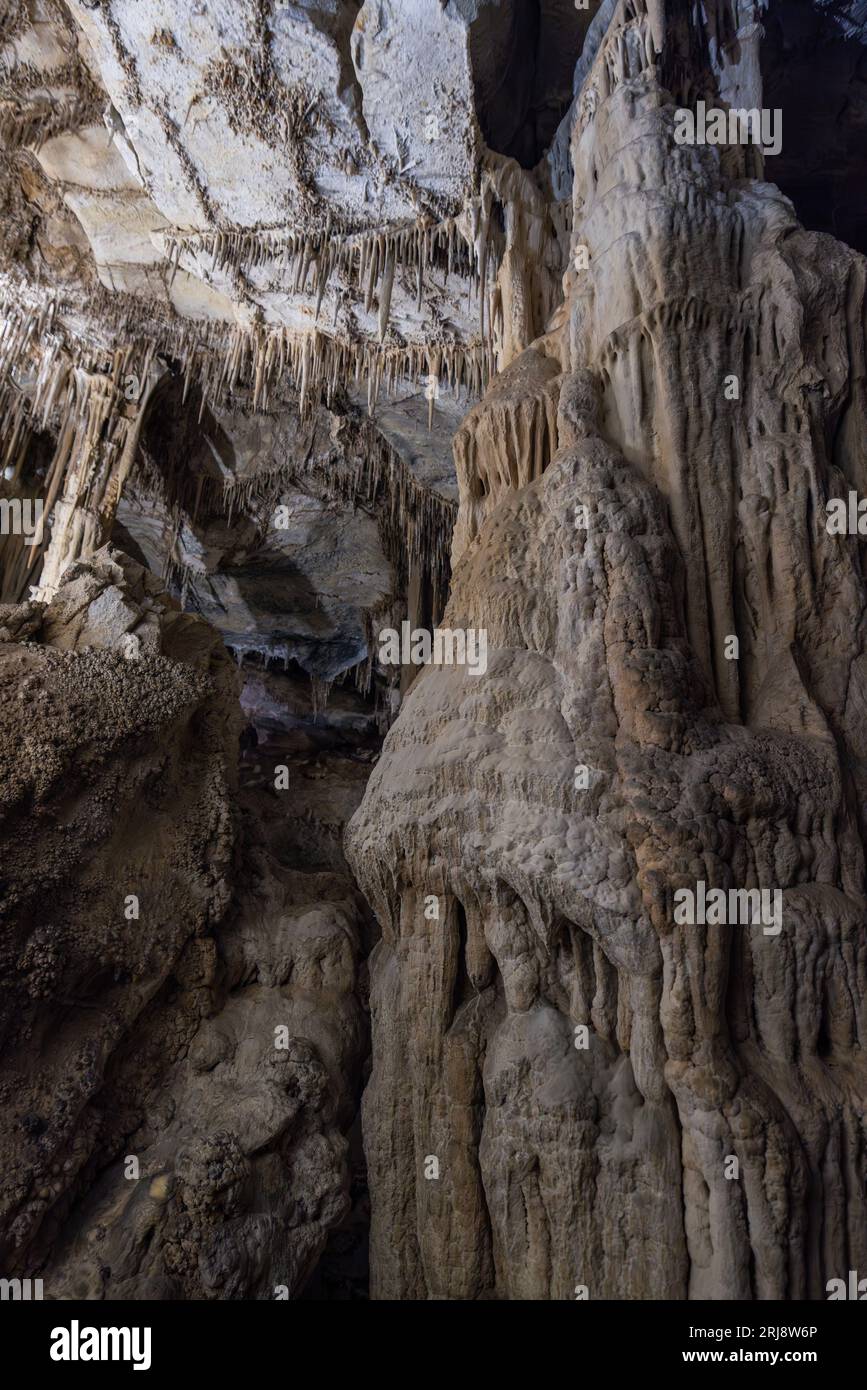 Rock formations inside of the Lehman Caves in Great Basin National Park ...