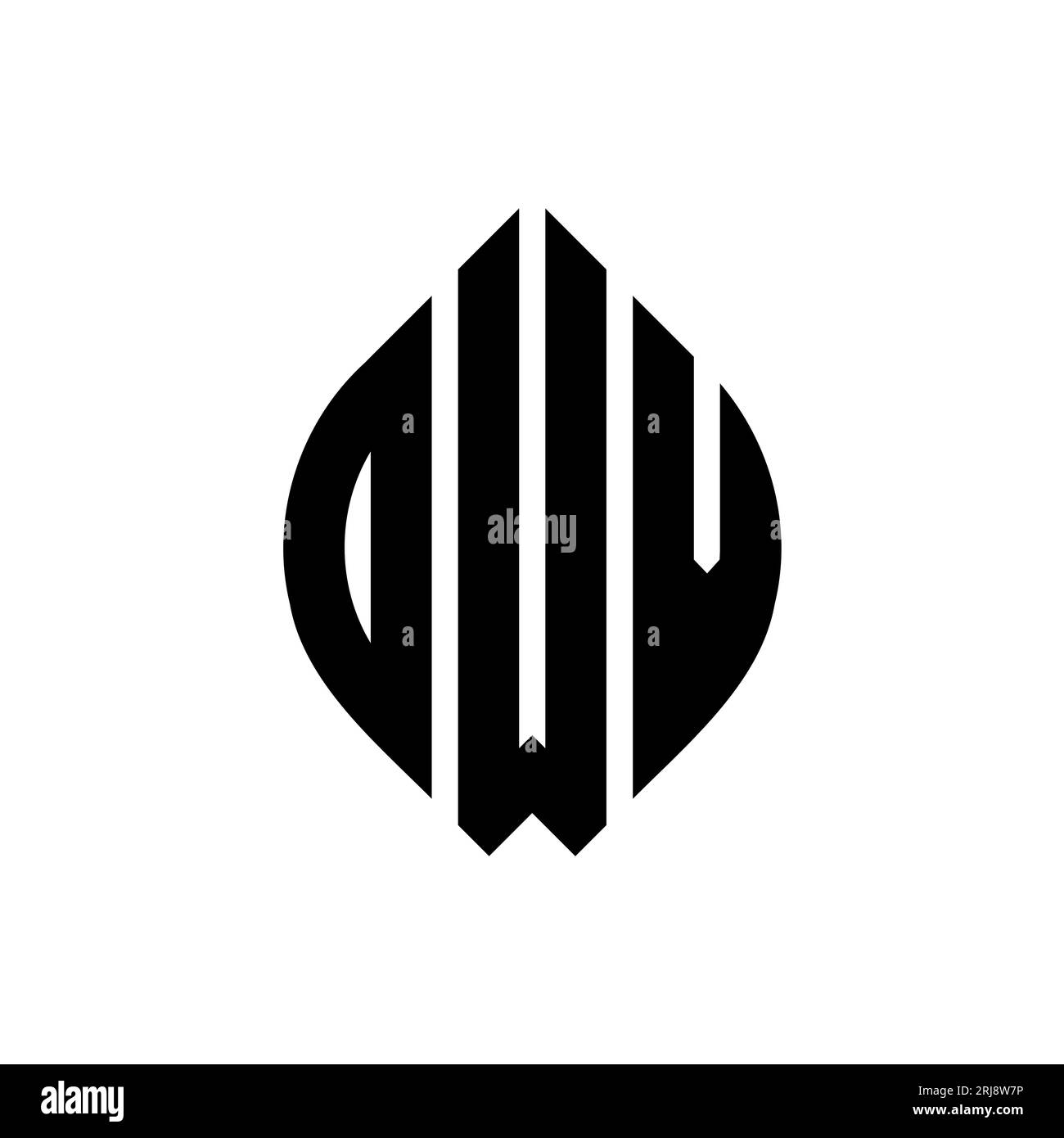 DWV circle letter logo design with circle and ellipse shape. DWV ...