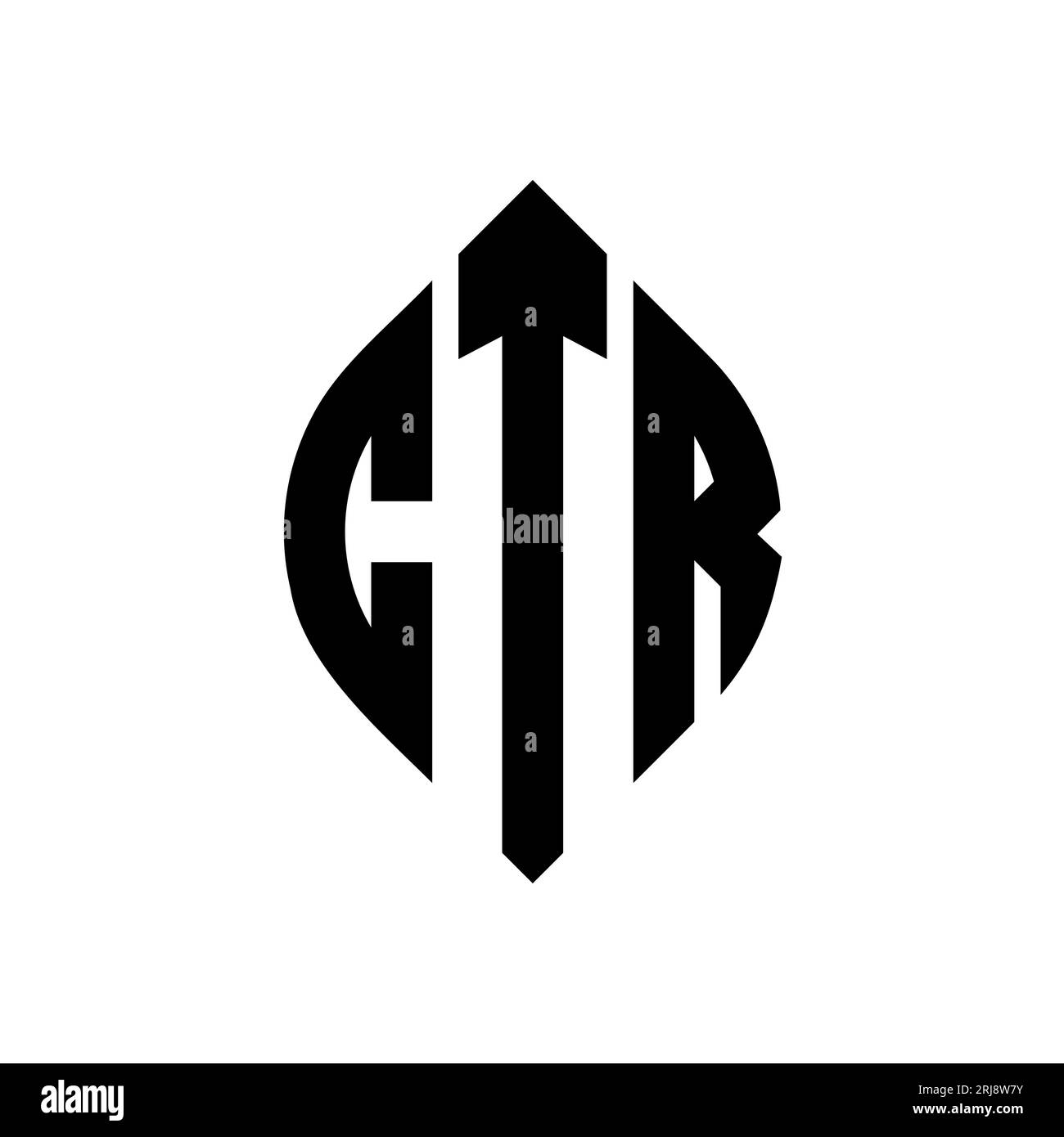 CTR circle letter logo design with circle and ellipse shape. CTR ...