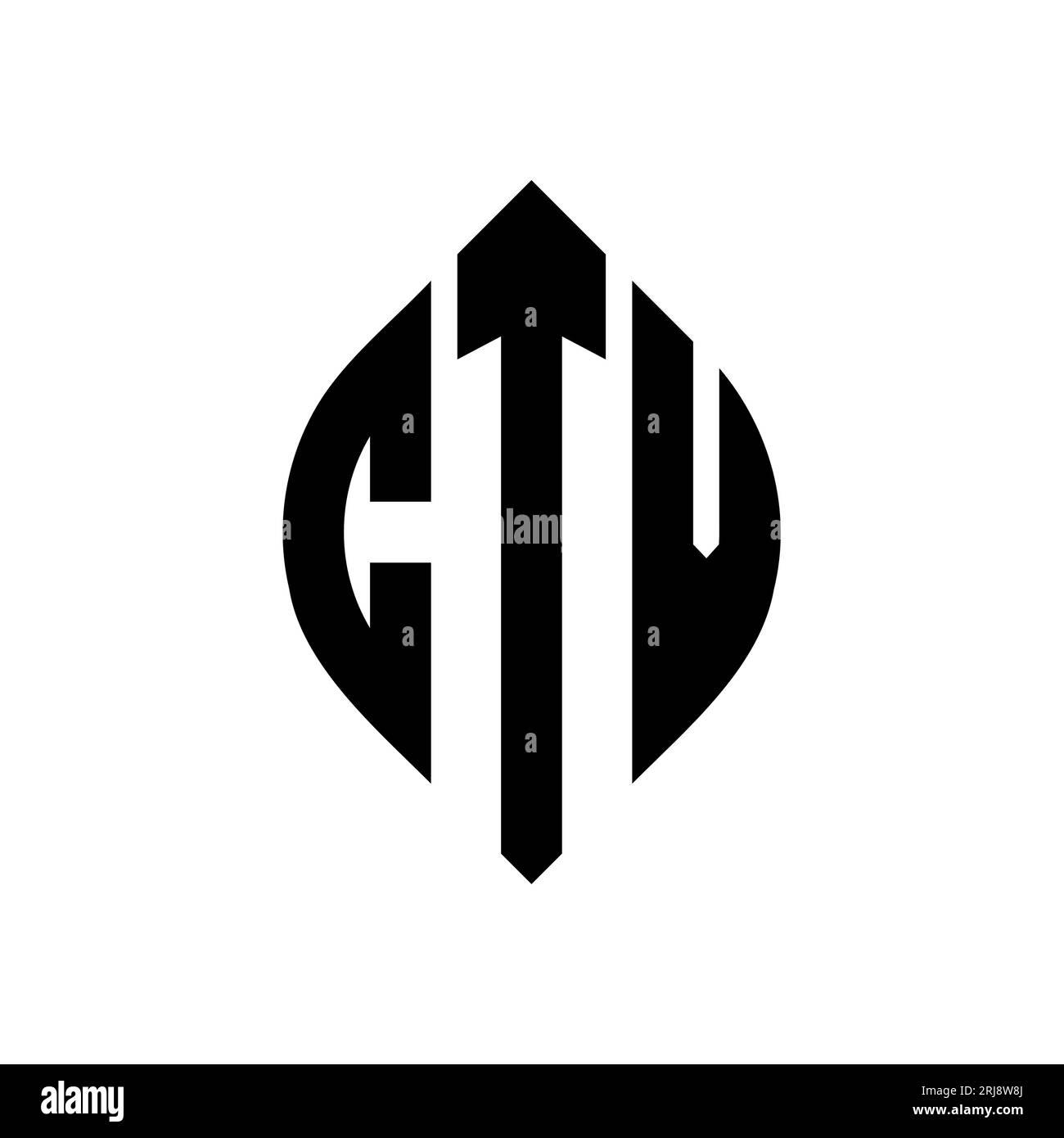CTV circle letter logo design with circle and ellipse shape. CTV ...