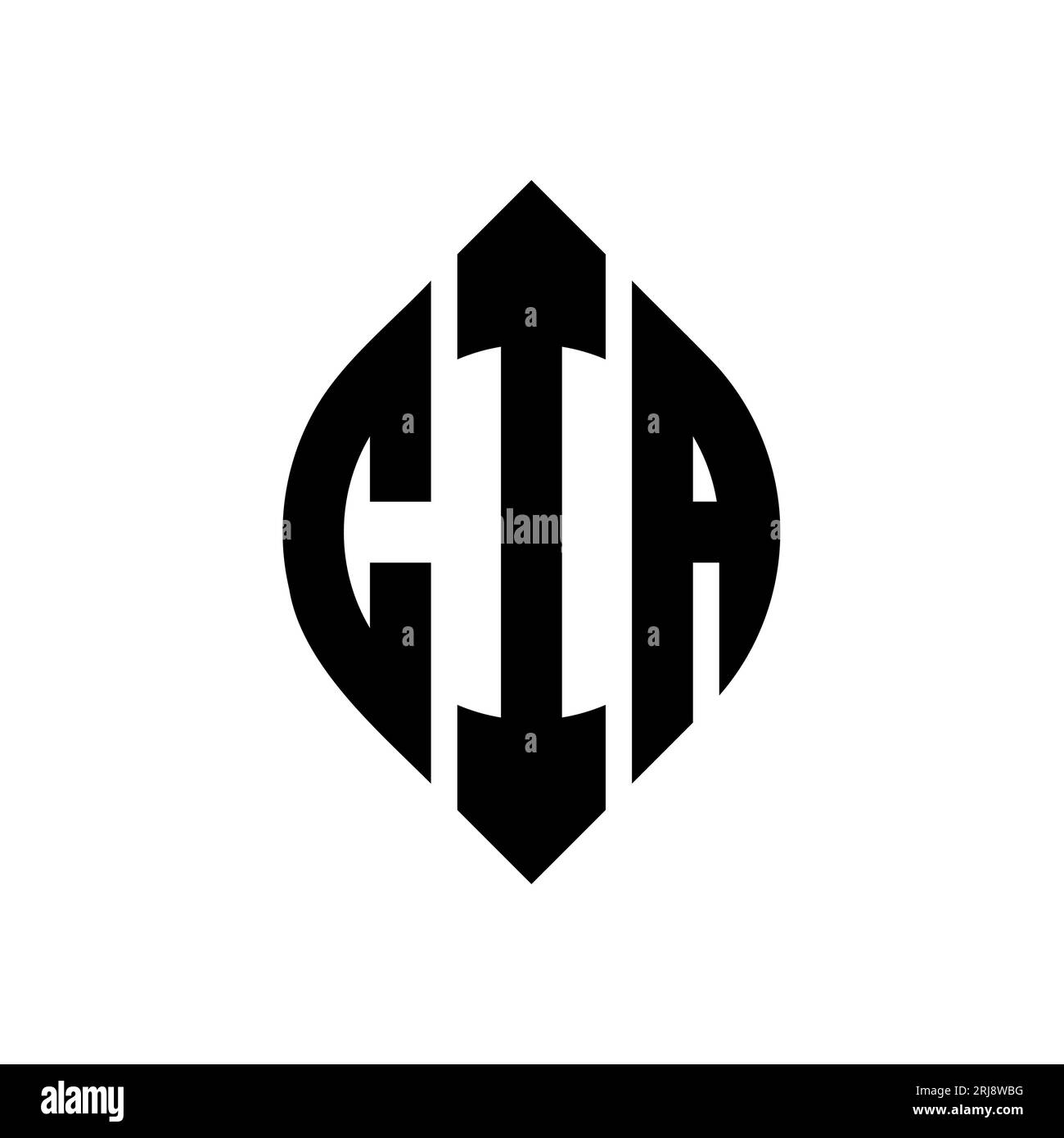 CIA circle letter logo design with circle and ellipse shape. CIA ...