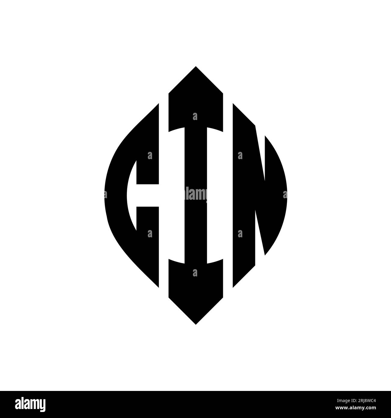 CIN circle letter logo design with circle and ellipse shape. CIN ...