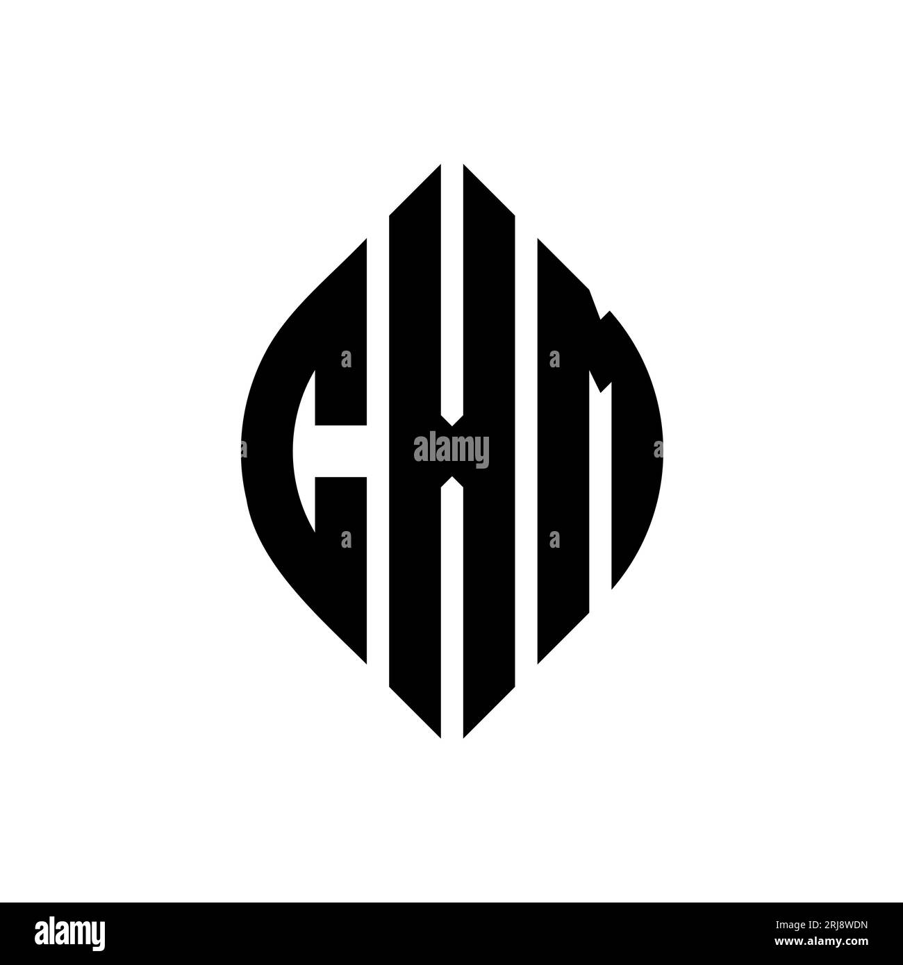 CXM circle letter logo design with circle and ellipse shape. CXM ...