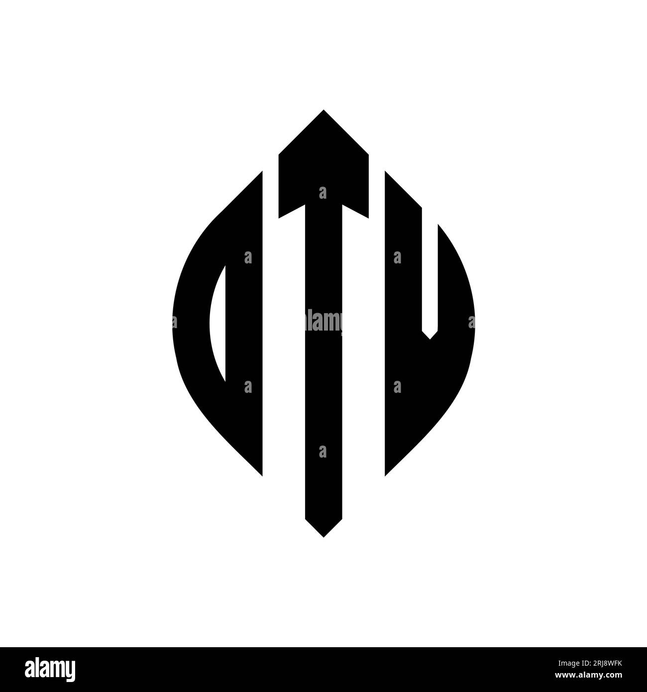 DTV circle letter logo design with circle and ellipse shape. DTV ...