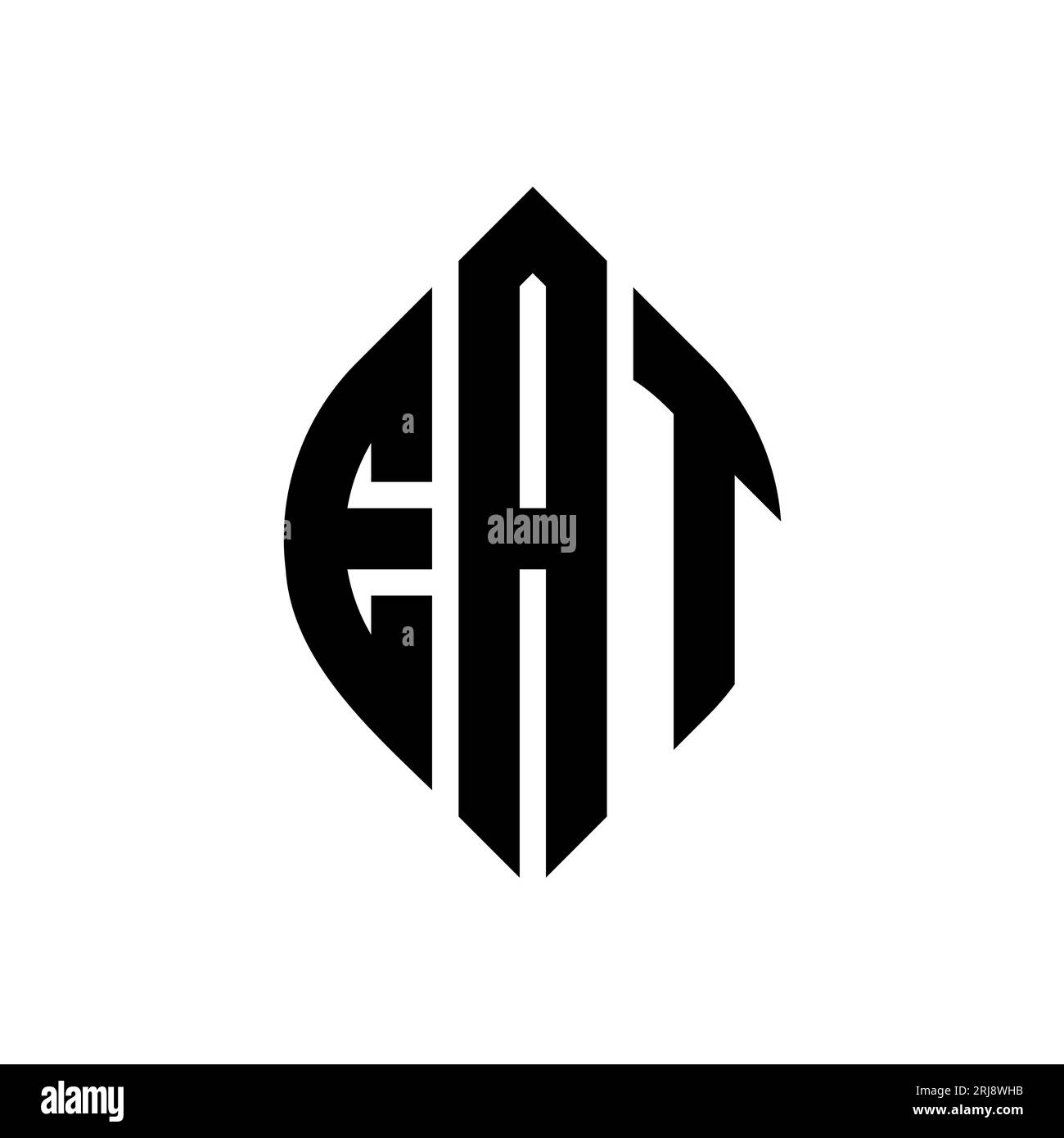EAT circle letter logo design with circle and ellipse shape. EAT ...