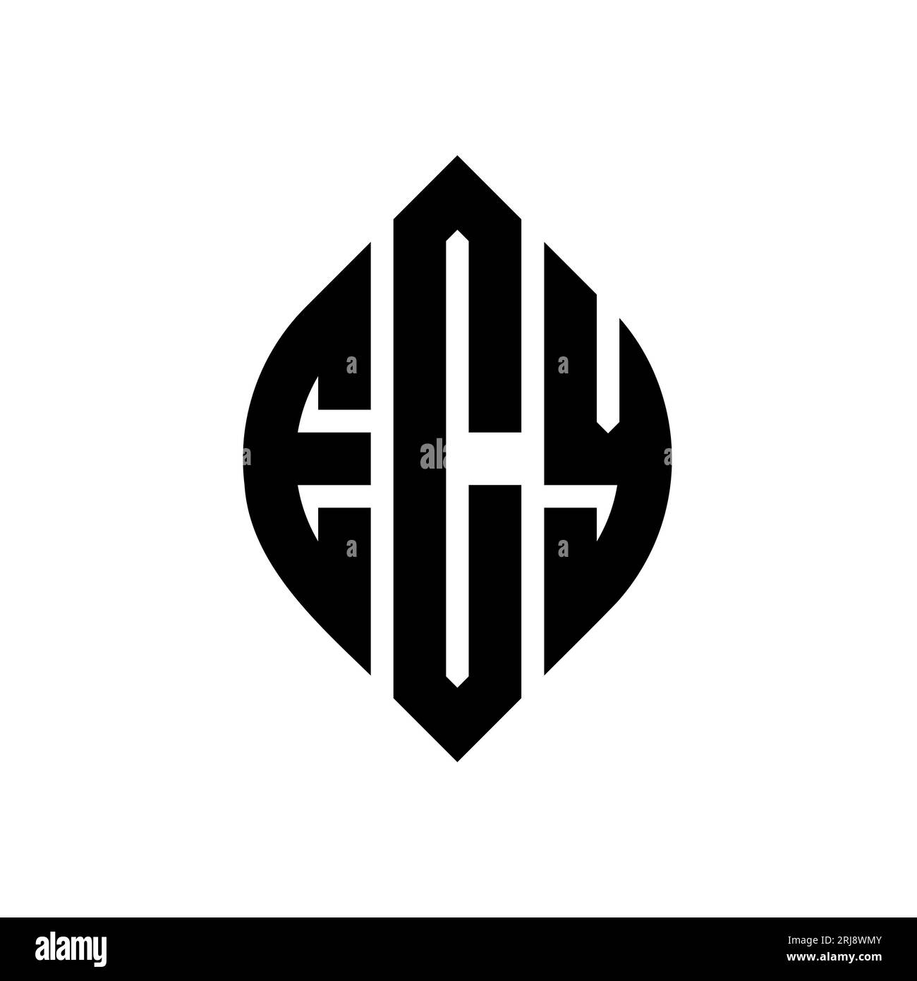 ECY circle letter logo design with circle and ellipse shape. ECY ...