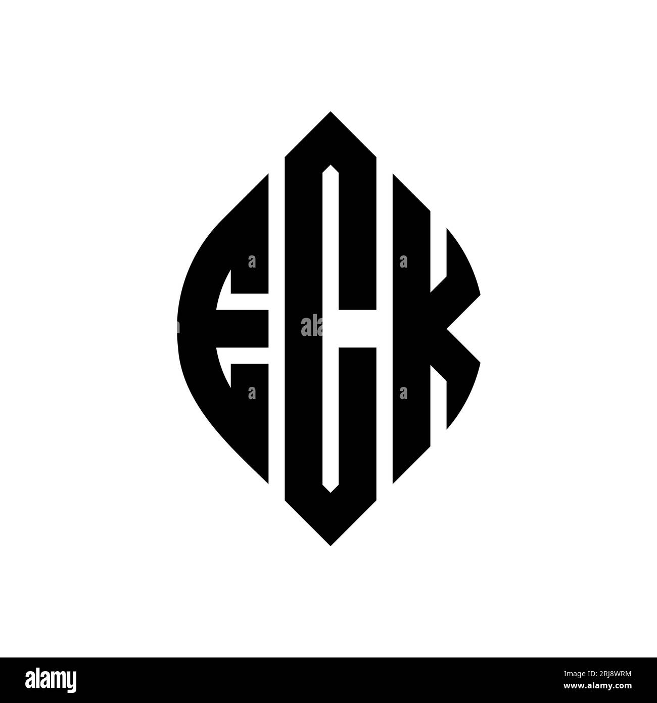 ECK circle letter logo design with circle and ellipse shape. ECK ...