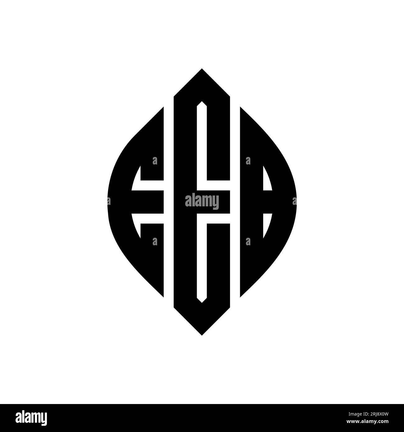 EEB circle letter logo design with circle and ellipse shape. EEB ...