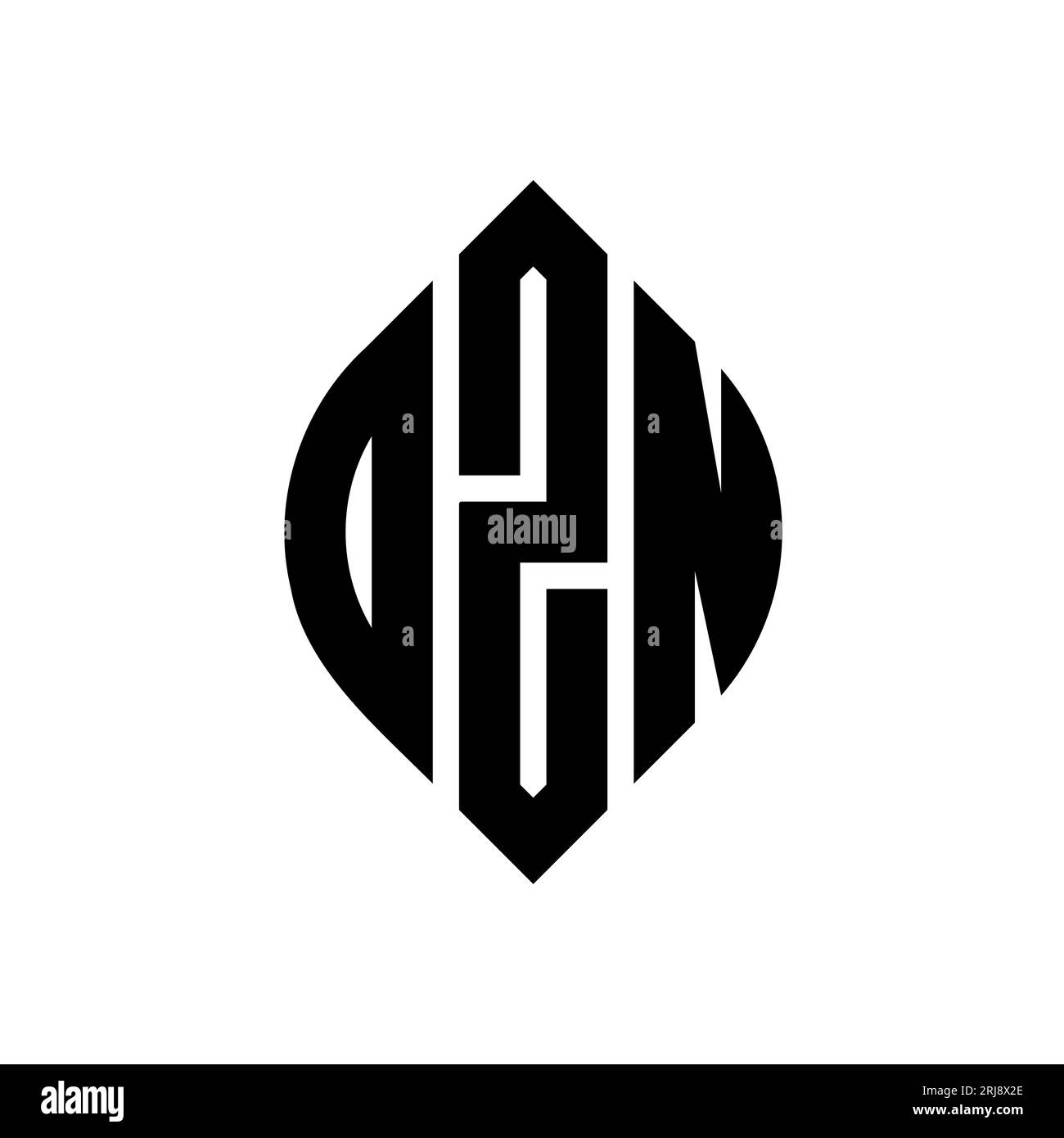 DZN circle letter logo design with circle and ellipse shape. DZN ...