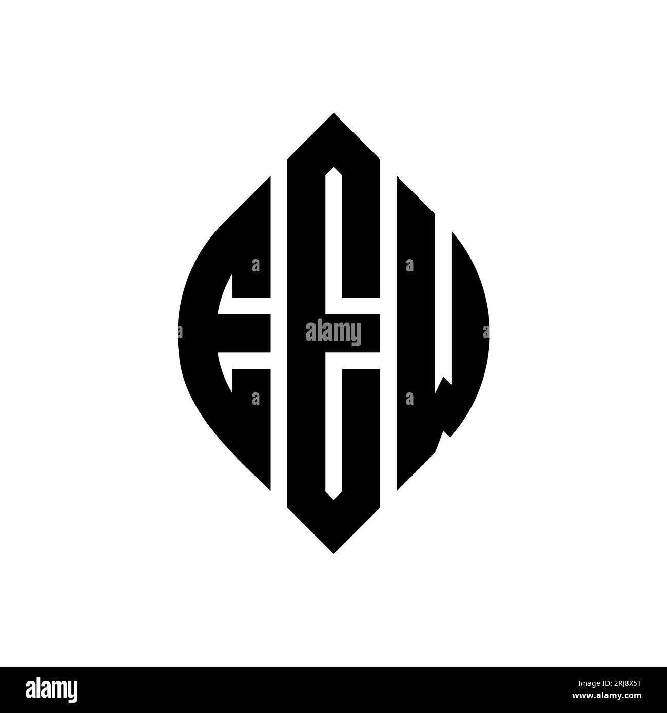 EEW circle letter logo design with circle and ellipse shape. EEW ...