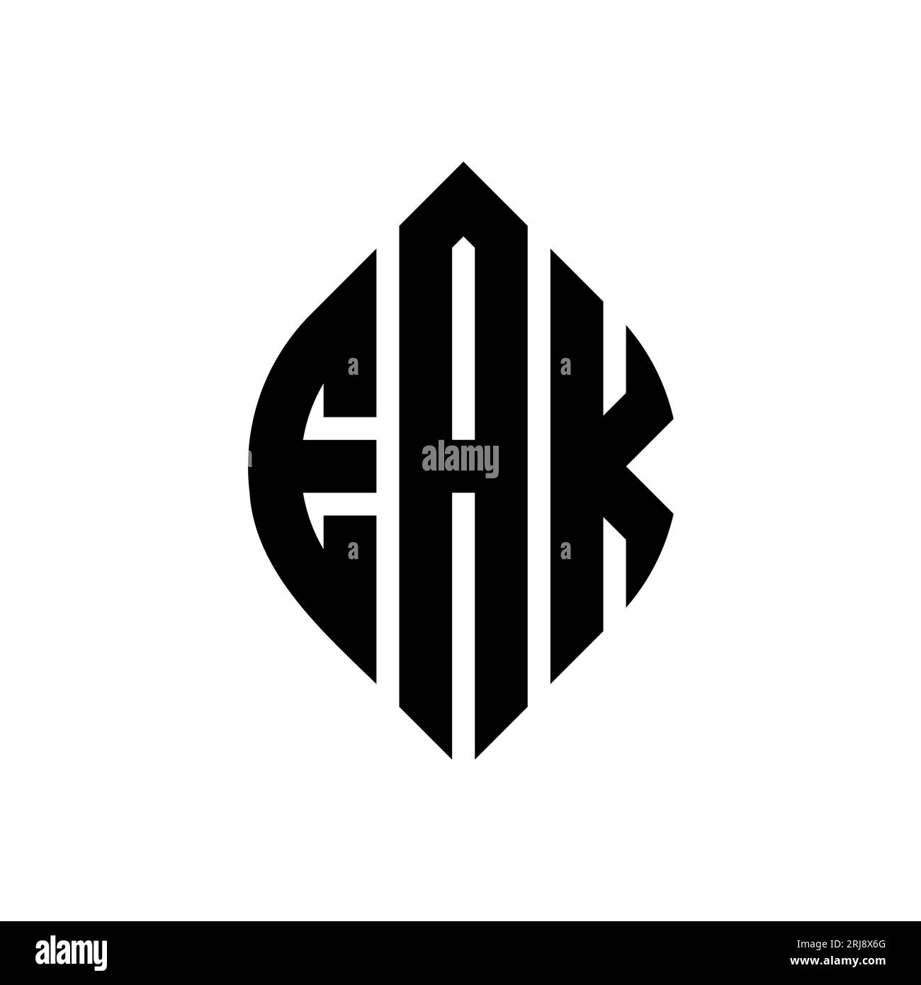 EAK circle letter logo design with circle and ellipse shape. EAK ...