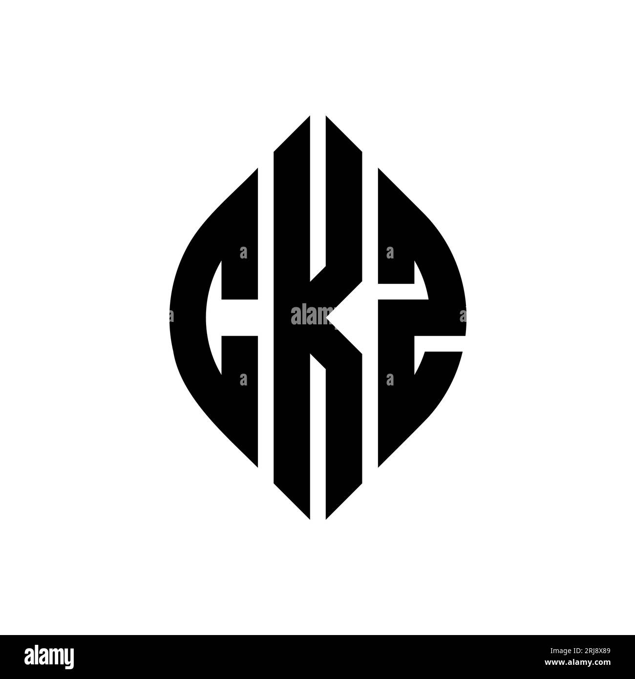 CKZ circle letter logo design with circle and ellipse shape. CKZ ...