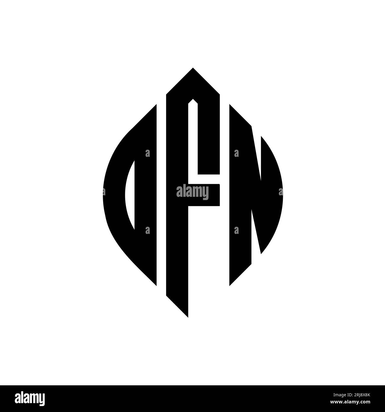 DFN circle letter logo design with circle and ellipse shape. DFN ...