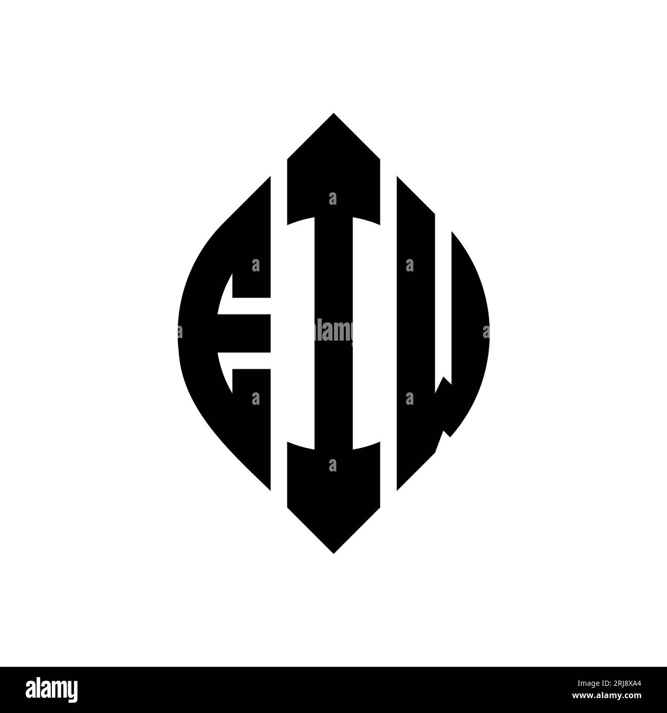 EIW circle letter logo design with circle and ellipse shape. EIW ...