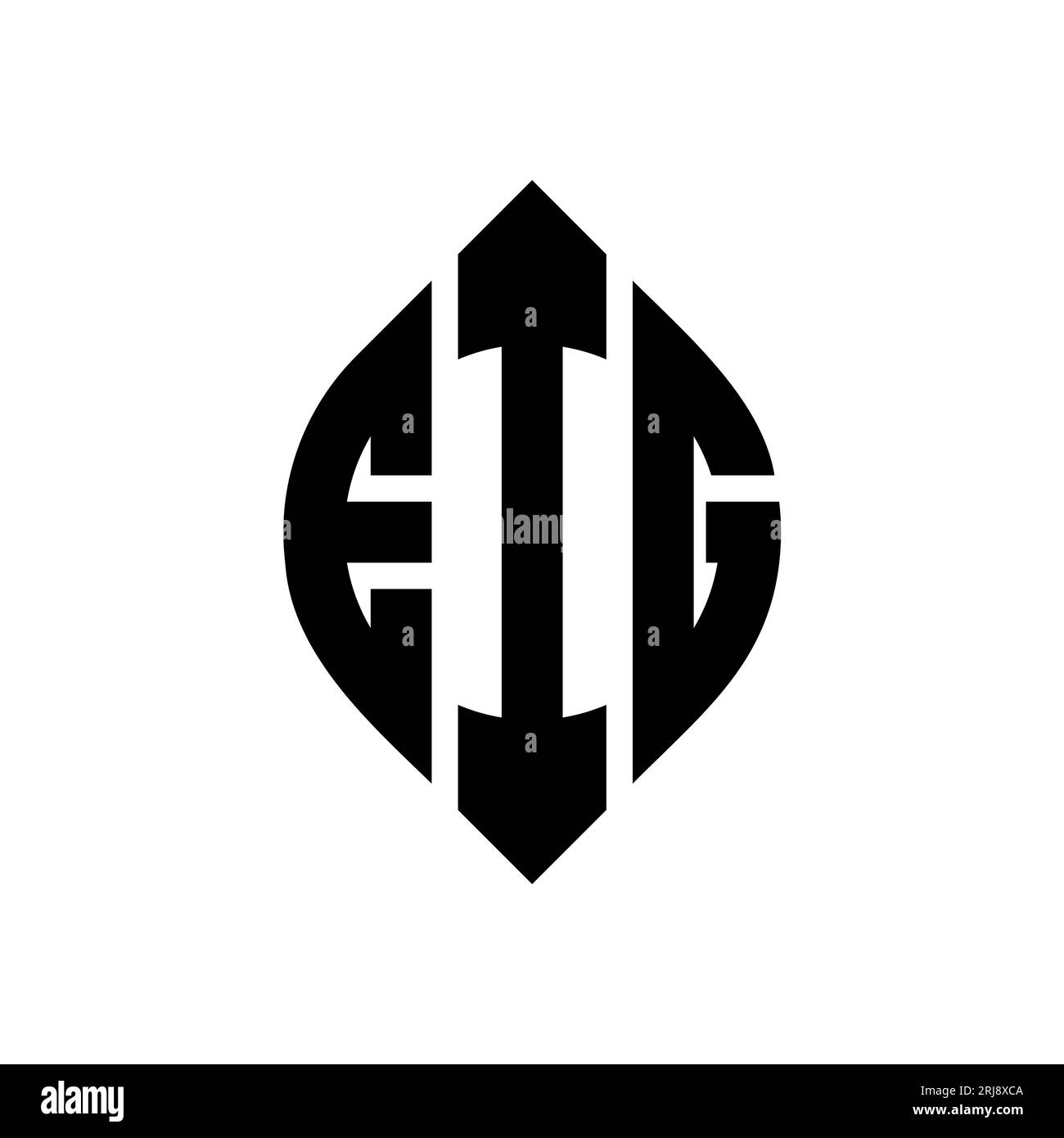 EIG circle letter logo design with circle and ellipse shape. EIG ...