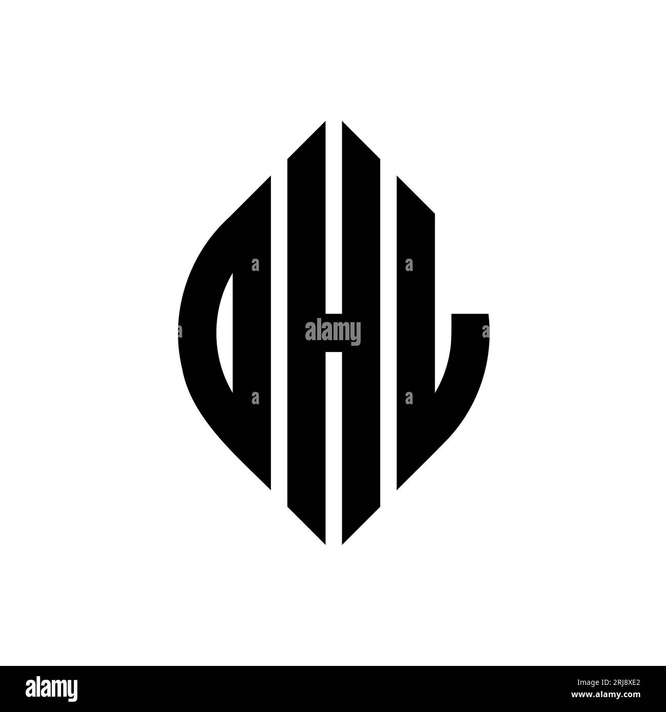 DHL circle letter logo design with circle and ellipse shape. DHL ...