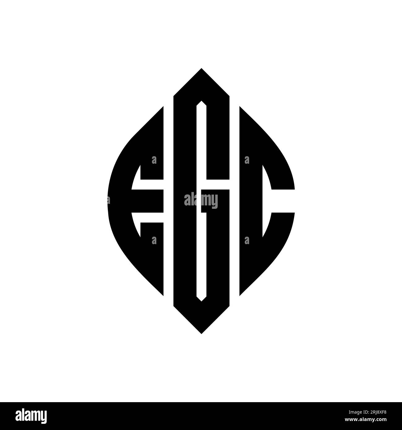 EGC circle letter logo design with circle and ellipse shape. EGC ...