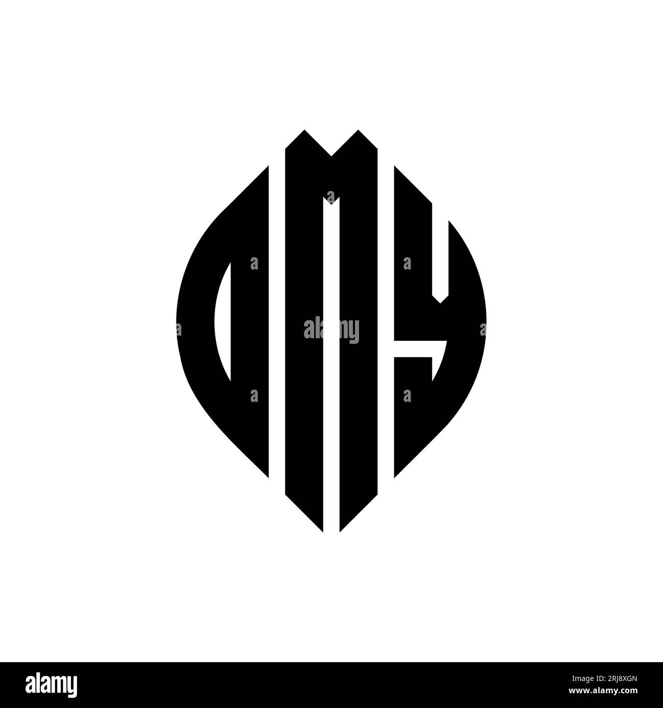 DMY circle letter logo design with circle and ellipse shape. DMY ...