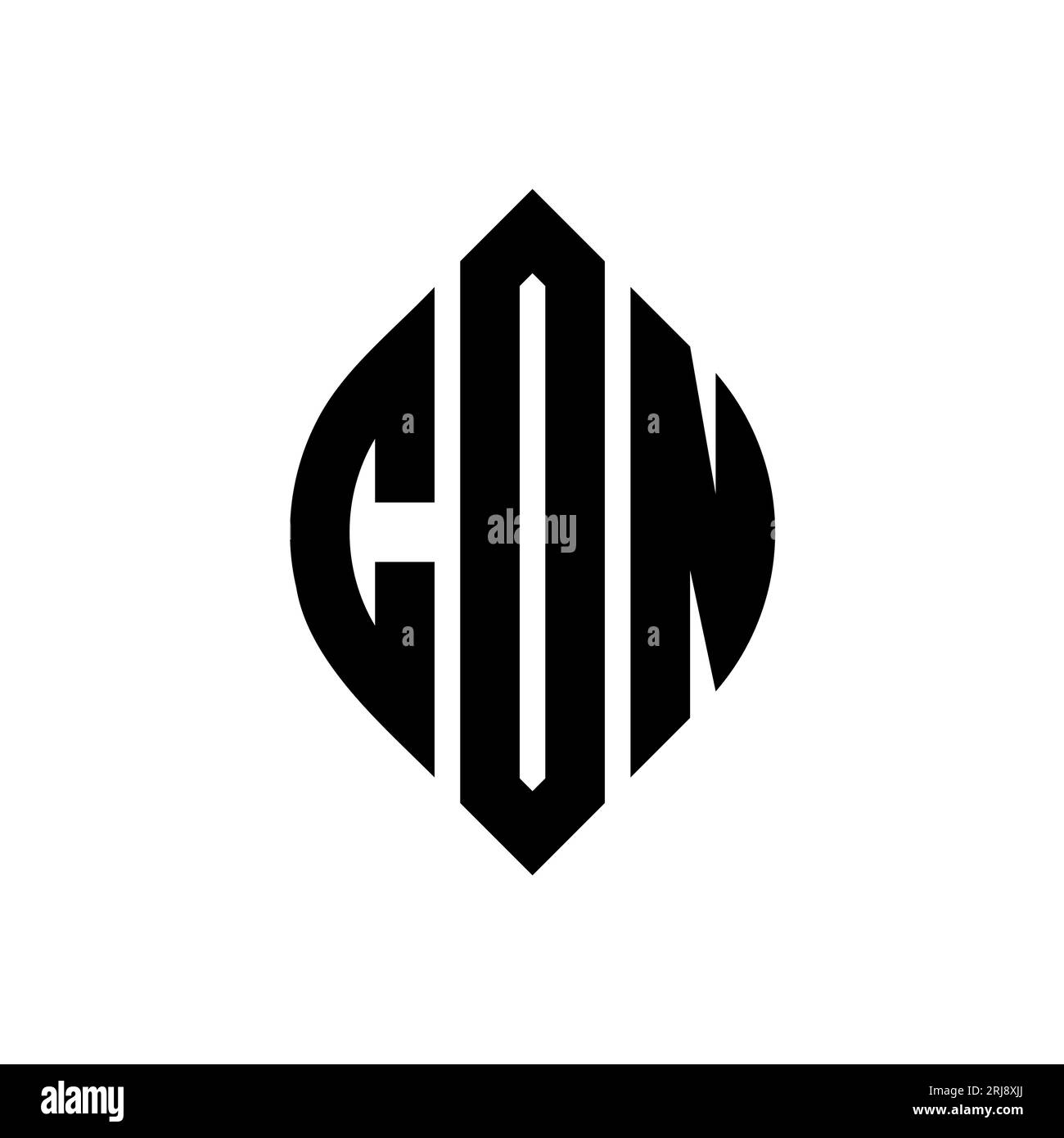 CON circle letter logo design with circle and ellipse shape. CON ...