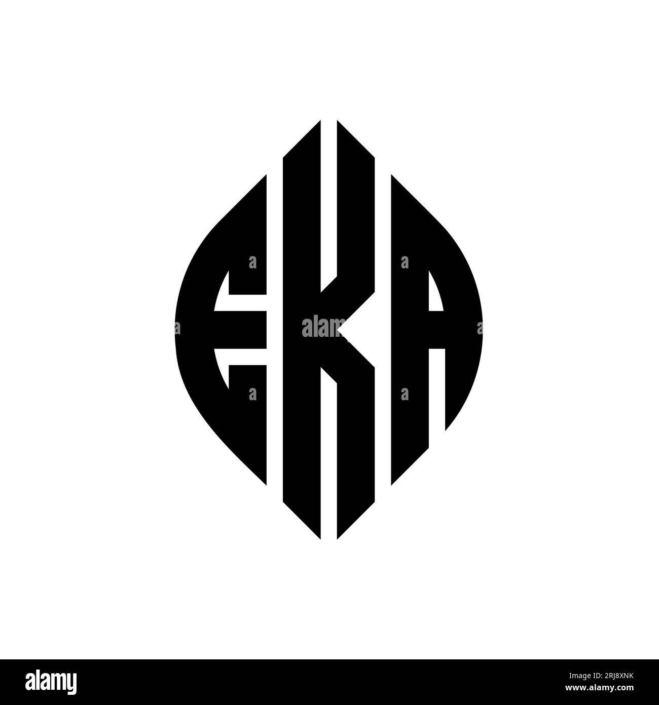 EKA circle letter logo design with circle and ellipse shape. EKA ...