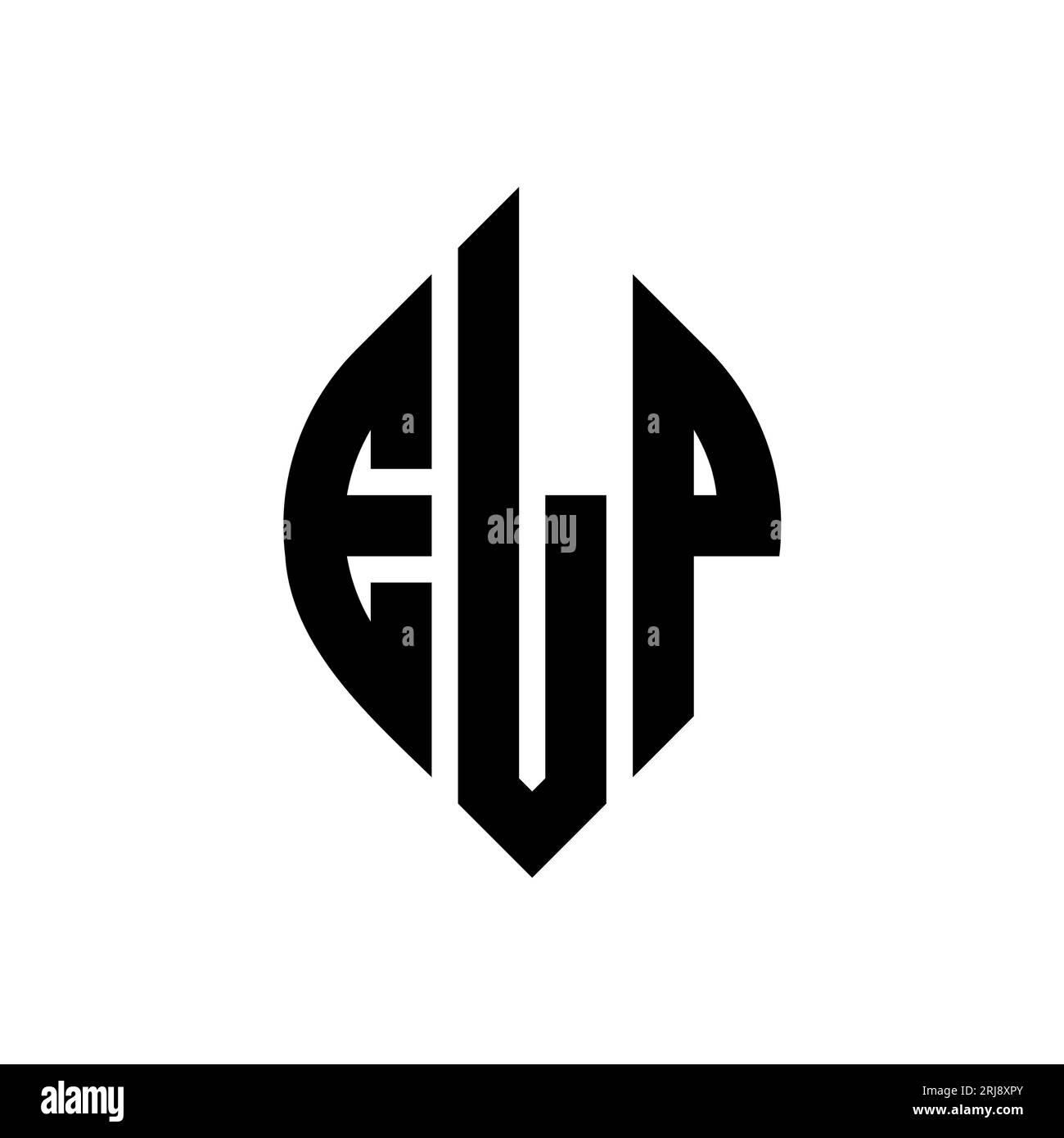 ELP circle letter logo design with circle and ellipse shape. ELP ...